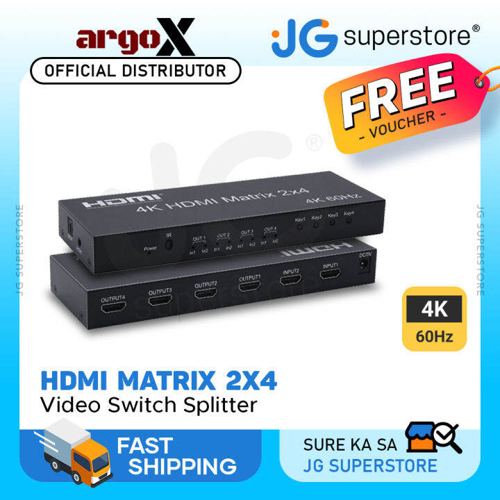 ArgoX 2x4 /4x2 HDMI Matrix Video Switch Splitter with 4K 60Hz Ultra HD ...