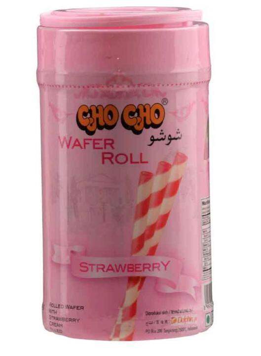 Cho Cho Wafer Stick Strawberry 260 gr (Toples Kecil) - Strawberry ...