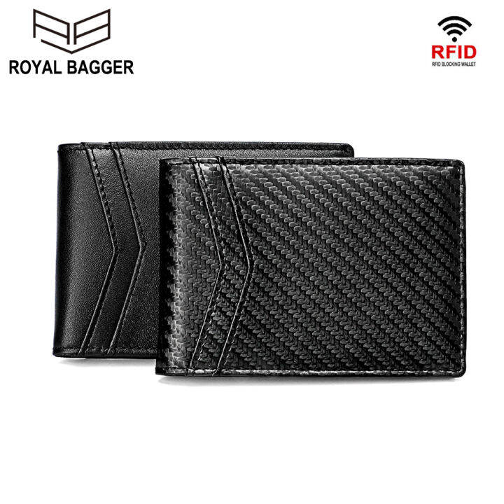 Royal Bagger หนังวัวแท้แฟชั่น RFID ผู้ถือบัตรคลิปกระเป๋าสตางค์กระเป๋า ...