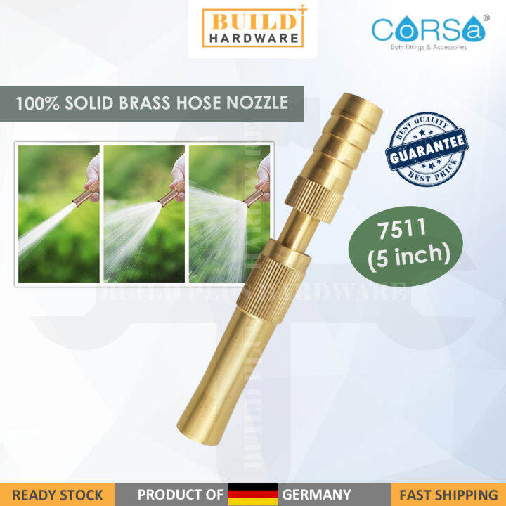 Corsa Solid Brass Hose Nozzle 7511 Heavy Duty Straight Type 铜直型射水枪 Lazada