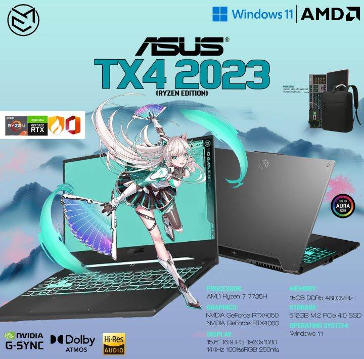 Asus TX4 2023 Ryzen Edition R7-7735H RTX4050/RTX4060 15.6" 1920x1080 ...