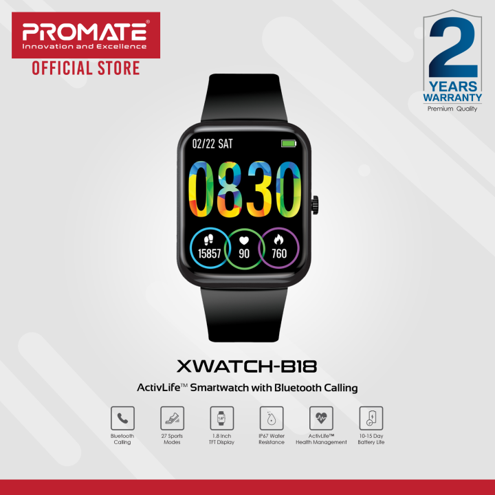 Promate XWatch-B18 ActivLife™ Smartwatch with Bluetooth Calling | Lazada PH