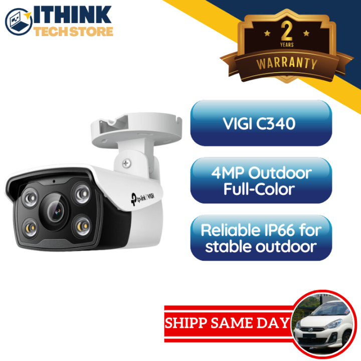 VIGI C340 | VIGI 4MP Outdoor Full-Color Bullet Network Camera | Lazada