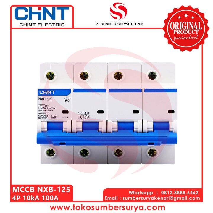 MCCB NXB-125 / NXB125 4P 100A Chint | Lazada Indonesia