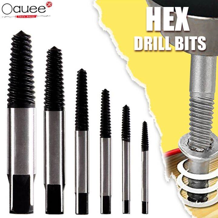 5pcs Hex Screw Extractors Tool Broken Damaged Screw Extractor Drill Bit ...