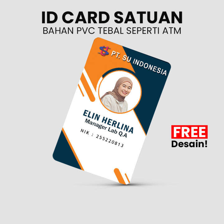 CUSTOM ID CARD TANPA MINIMAL ORDER 2 SISI BOLAK BALIK CETAK NAME TAG ...