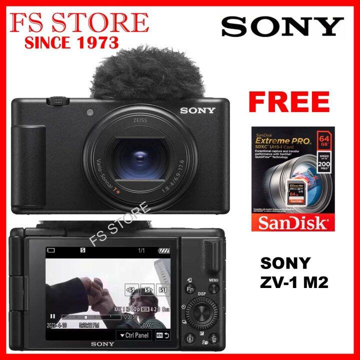 SONY ORIGINAL MALAYSIA ZV-1 M2 ZV1 MARK 2 ZV1 II FREE EXTREME PRO 64GB | Lazada