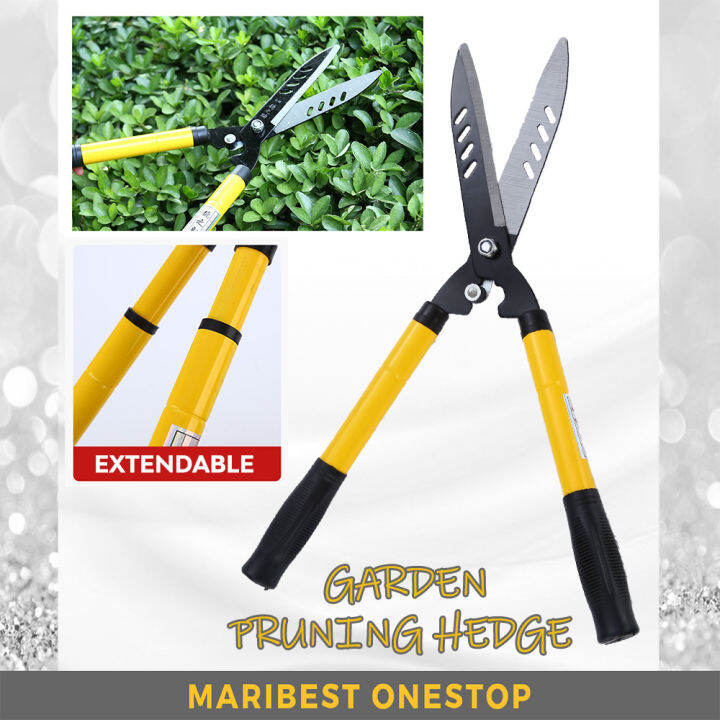 GARDEN PRUNING HEDGE SHEAR CLIPPER TRIMMER EXTENDABLE HANDLE GUNTING ...