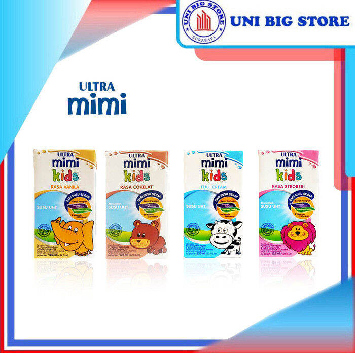 ULTRA Mimi susu UHT Milk kids 125 ml Vanilla Strawberry Coklat Full ...