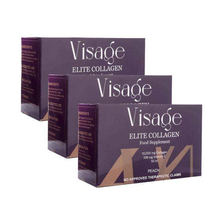 Visage Elite Collagen Drink Bundle 3 Boxes Of 10s Peach Flavor 50 Ml Bottle | Lazada PH