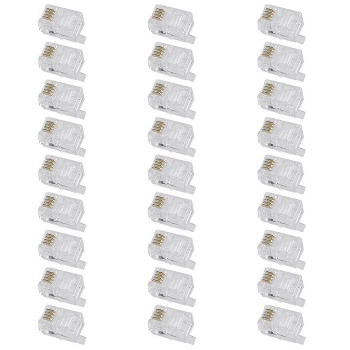 Clear Plastic 90 Pcs 4P4C Connector RJ9 Phone Adapter | Lazada.co.th