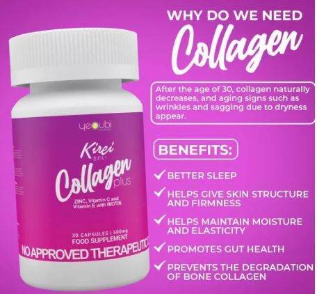 Kirei super collagen (30 capsules) Premium Collagen with Glutathione Alkaline Collagen Vitamin E ...
