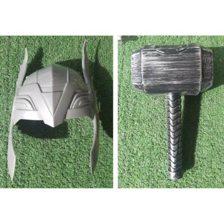 shop AVENGERS THOR Hard Plastic Hat Helmet Mask Toy Hammer Costume ...