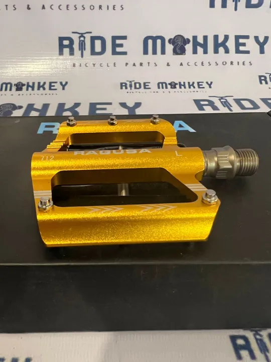 High Quality Lightweight Alloy Ragusa flat Pedal Gold 712 MTB mountain ...