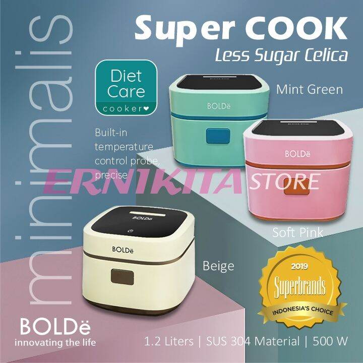 Bolde Super Cook Rice Cooker Less Sugar Celica 1,2 L - Fungsi 10 in 1 ...