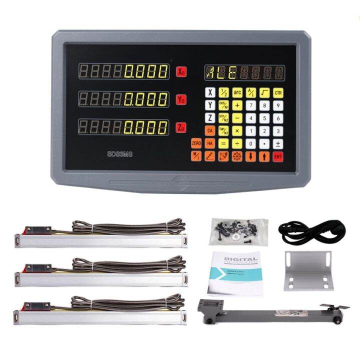 Lathe Mill Dro 3 Axis SDS3MS Display and 3PCS Linear Scales 5U 5V TTL YHSINO Optical Ruler/Line ...