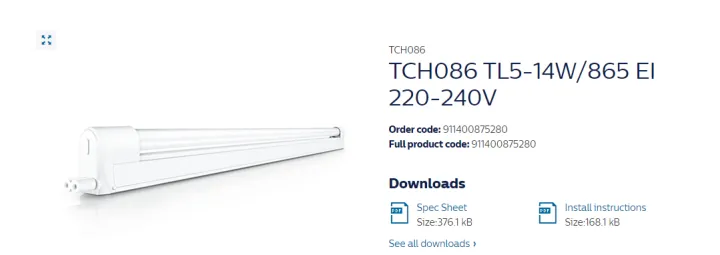 PHILIPS TCH086 TL5-14W/865 EI 220-240V | Lazada PH