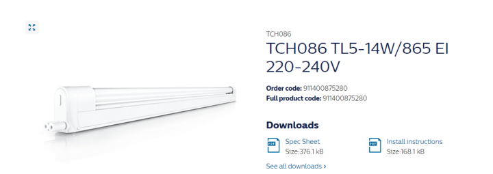 PHILIPS TCH086 TL5-14W/865 EI 220-240V | Lazada PH