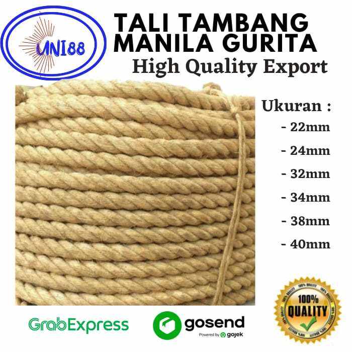 Tali Tambang Manila Besar 34mm 38mm 40mm Per Meter Jumbo Tali Dadung ...