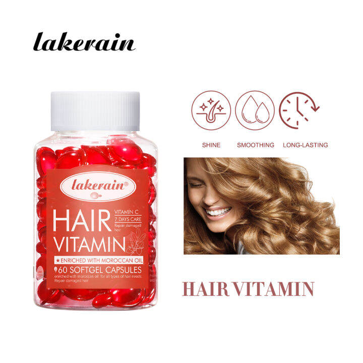 Lakerain Hair Oil Vitamin Repair Damaged Hair Essence 60 Capsules | Lazada PH