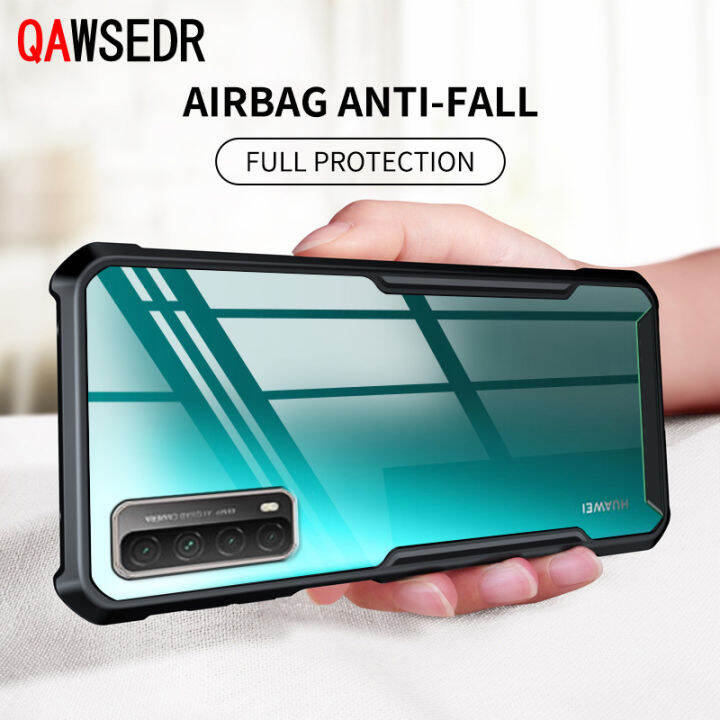 QAWSEDR Case for Huawei Y7A Anti-Fall Shockproof Transparent Back TPU ...