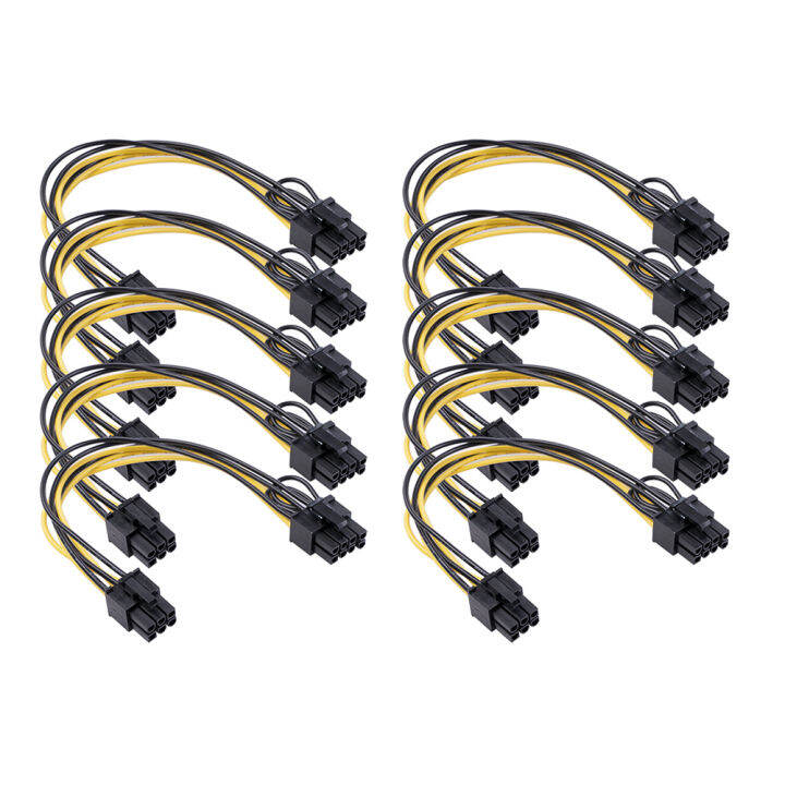 6ขา PCIE ถึง8ขา (6 + 2) PCIE หญิงหญิง GPU Splitter แปลงสายเคเบิ้ลสำหรับ ...