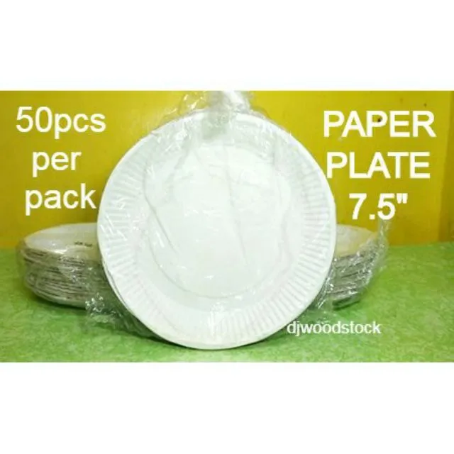 PAPER PLATE 7.5 inches 50pcs per pack | Lazada PH