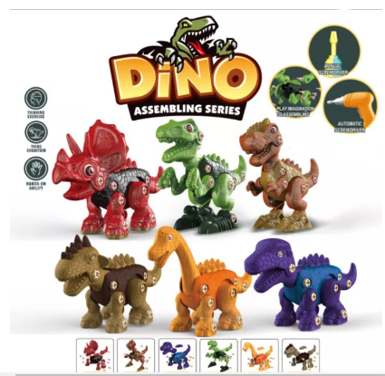 Bundle Joy - Kids 6 IN 1 Premium Dinosaur DIY Dino Assembling Series ...