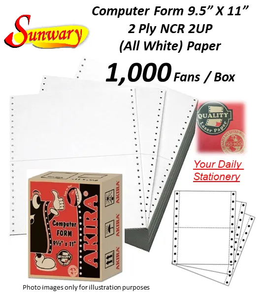 2ply 2up Computer Form NCR ( Akira ) - All White Paper - 1000 Fans ...