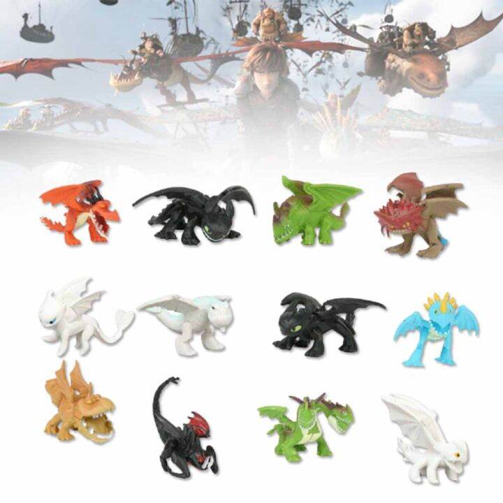 12x How To Train Your Dragon Light Night Fury Toothless Action Figure ...