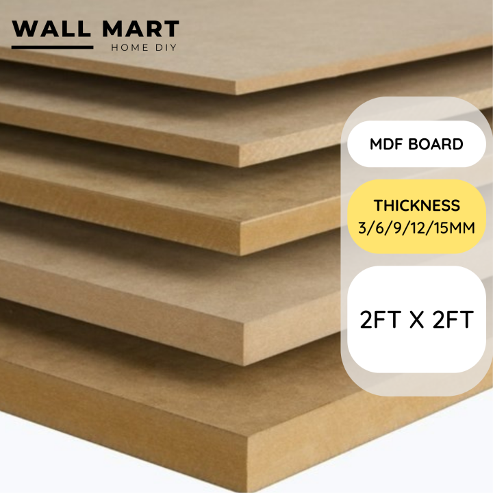 【Ready Stock】MDF board 2FT X 2FT / Thickness 3/6/9/12/15mm/ board sheet ...