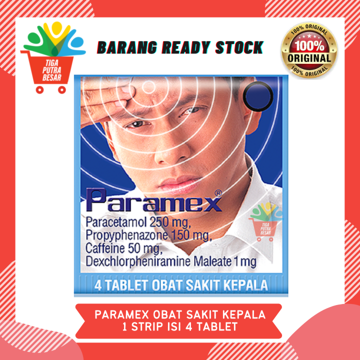 PARAMEX OBAT SAKIT KEPALA PARACETAMOL 1 STRIP ISI 4 TABLET | Lazada ...