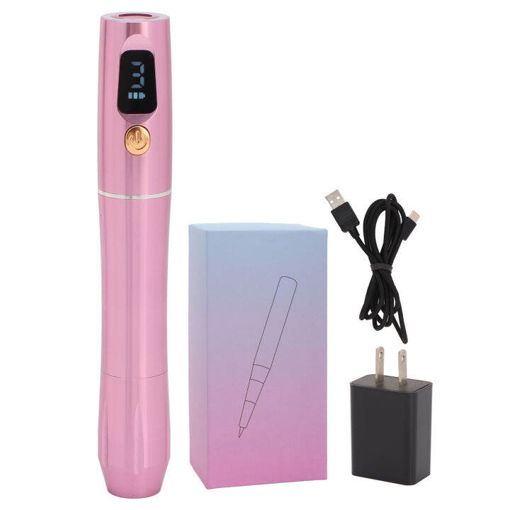 Permanent Microblading Pen Wireless Rechargeable 5 Gears LCD Display ...