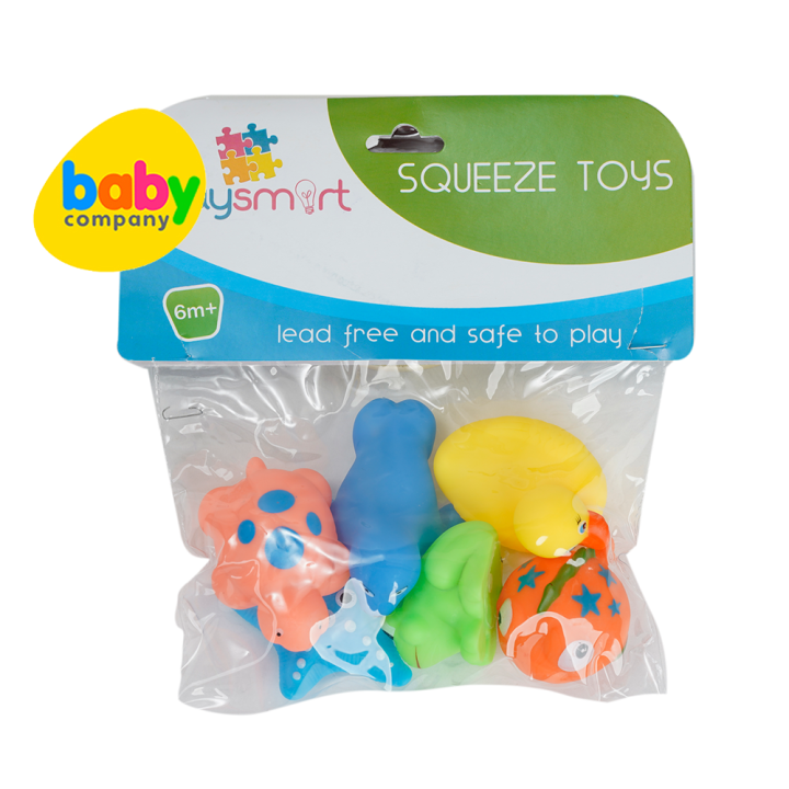 Playsmart 6-piece Squeeze Toys- Land and Sea Animals | Lazada PH