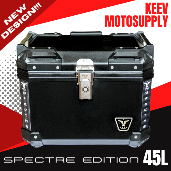 KEEV SPECTRE 45L Top Box Motorcycle Hard Plastic Lightweight with FREE ...