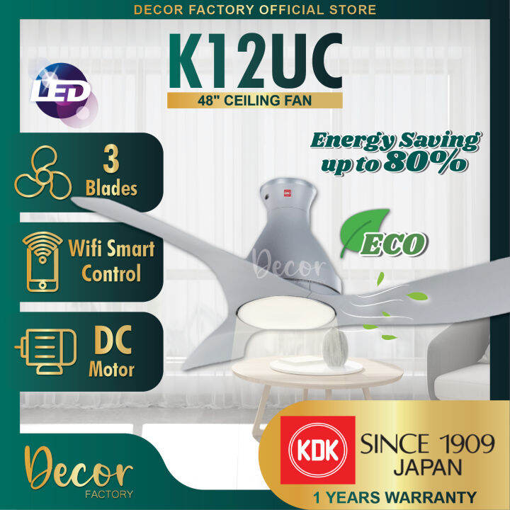 KDK Baby Fan KDK K12UC 48'' 10 Speed Present Control 3 Blades Wifi ...