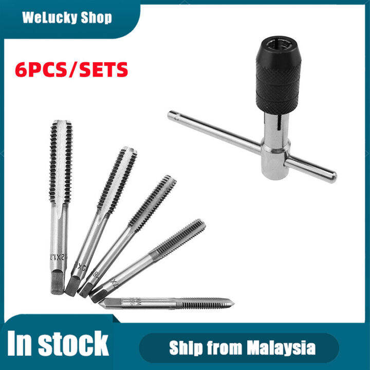 High Quality 6pcs T-type Wrench Drill Set Hand Tapping Tools Machine ...