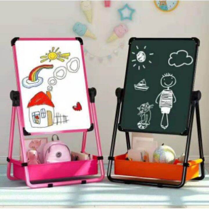 vb2DLVgF 2 in 1 Kids Art Drawing Board Whiteboard Blackboard Double ...
