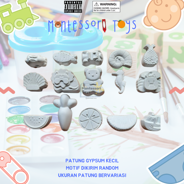 Patung Gypsum Mini Melukis Menggambar Mewarnai Mainan Toys Eudkasi Anak ...