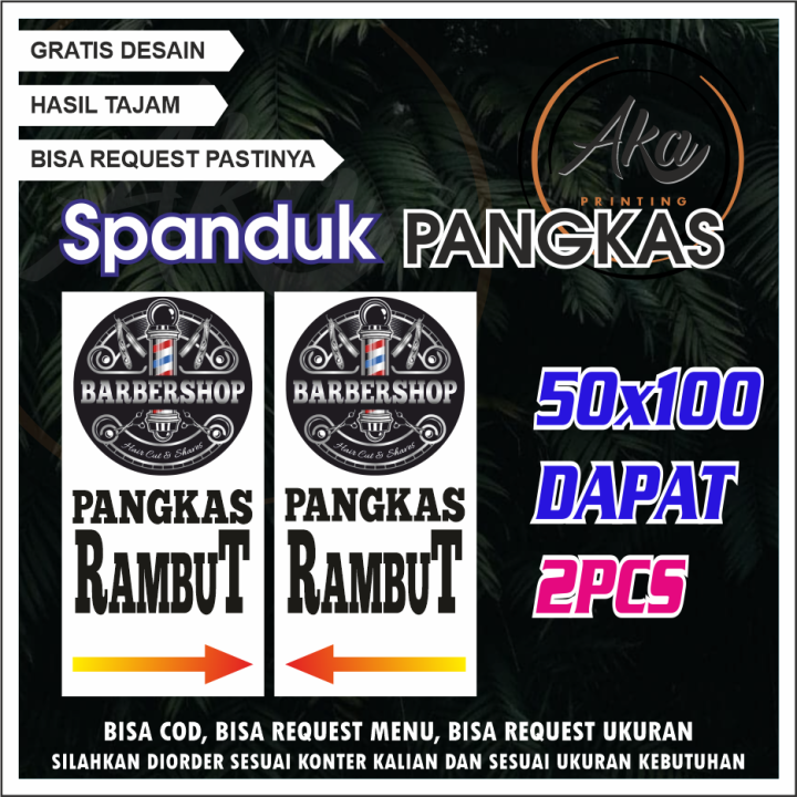 Poster barbershop / Spanduk cukur rambut / Banner pangkas / Spanduk ...