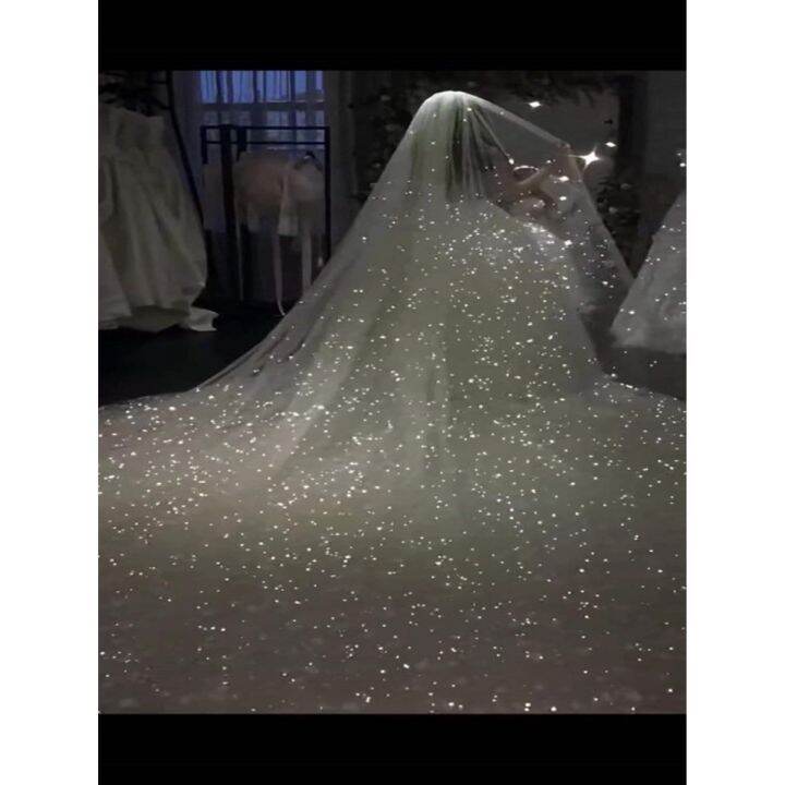 3 Meters Cathedral Wedding Veil Bling Bling Bridal Veils Soft Single ...