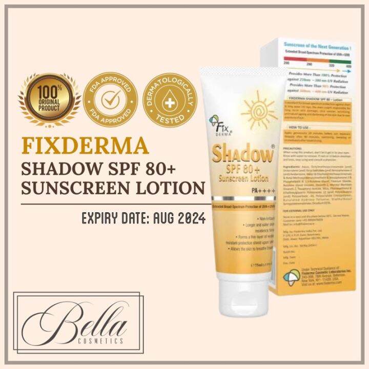 【COD】 Fixderma Shadow SPF 80 Sunscreen 40ml (100 ORIGINAL) Expiry ...