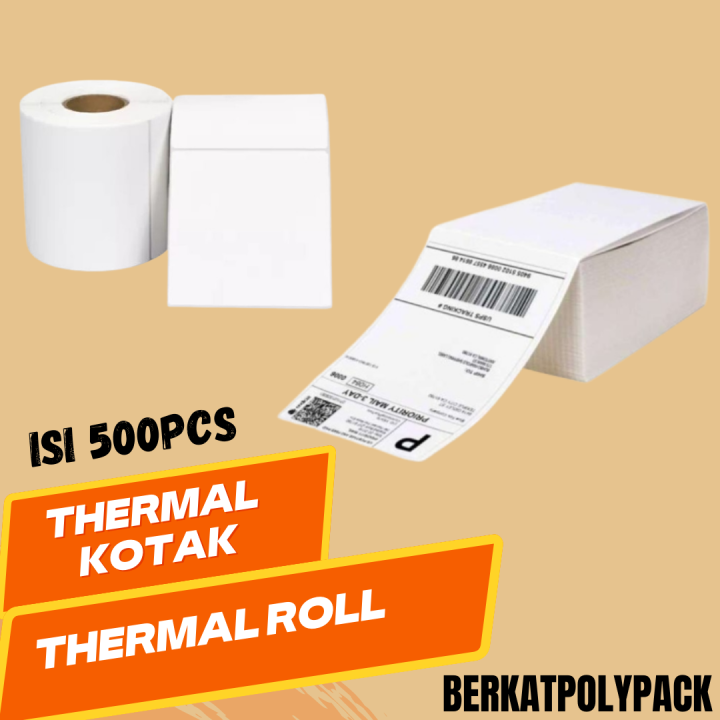 kertas thermal 100x150 isi 500 Kertas label Sticker Printer Barcode ...