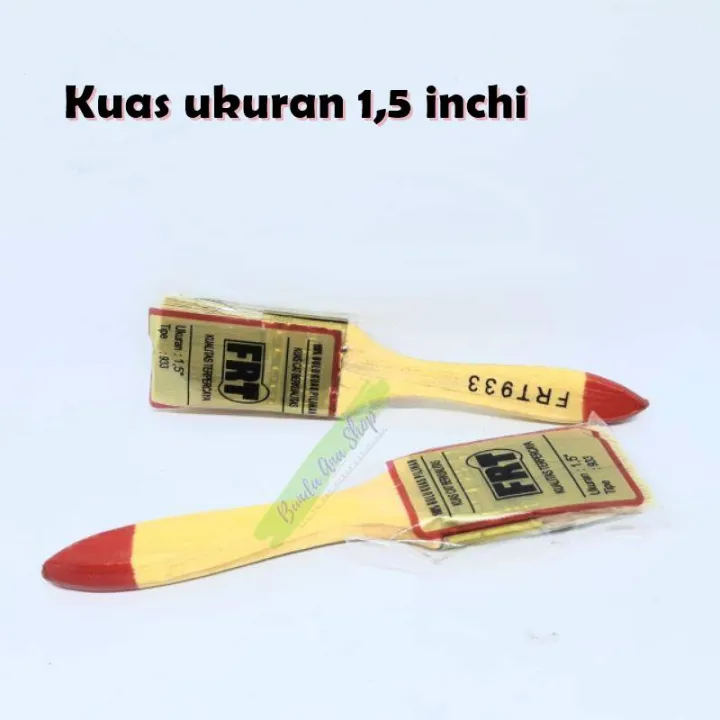 Kuas Cat Tembok Besi Kayu ukuran 1,5" Kuas gagang kayu ukuran 1.5 Inchi ...