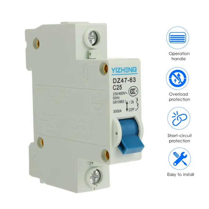 TPN 1P + N เบรกเกอร์ Mini MCB 20A 25A 32A 40A 50A 60A 35มม.Din Rail ...