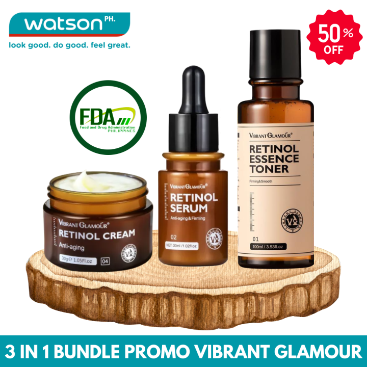 WATSON 3 IN 1 Bundle Retinol Cream, Retinol Serum and Retinol Toner ...