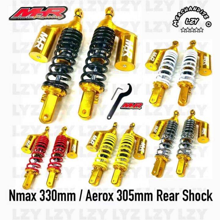 Set MHR Rear Shock Gas Absorber for Nmax 330mm / Aerox 305mm GOLD V1 V2 | Lazada PH