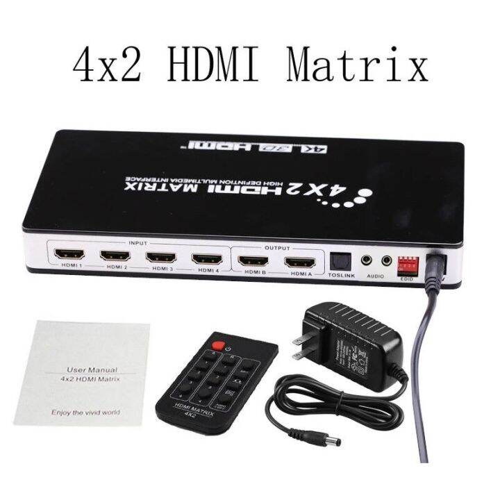 4K HDMI Matrix 4x2 Matrix with Audio 2x2 Matrix HDMI Matrix Switch 4 In ...