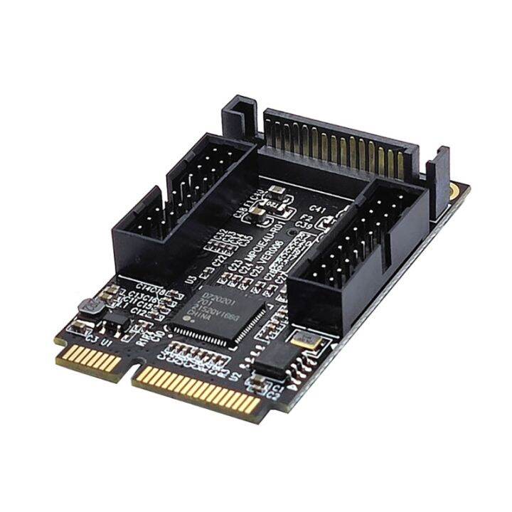 【New arrival 】 Mini PCIe Adapter for Dual 19Pin USB3.0 Front Panel ...