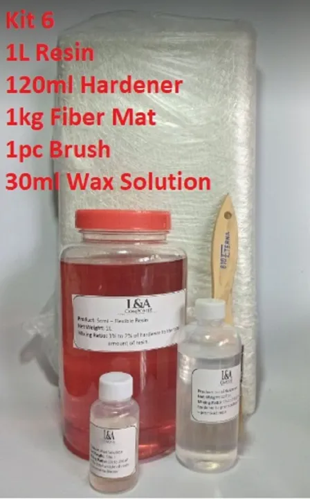 Fiberglas DIY 1 Liter Sets (I6) - 1 Liter Resin, 120ml Hardener, 1kg ...